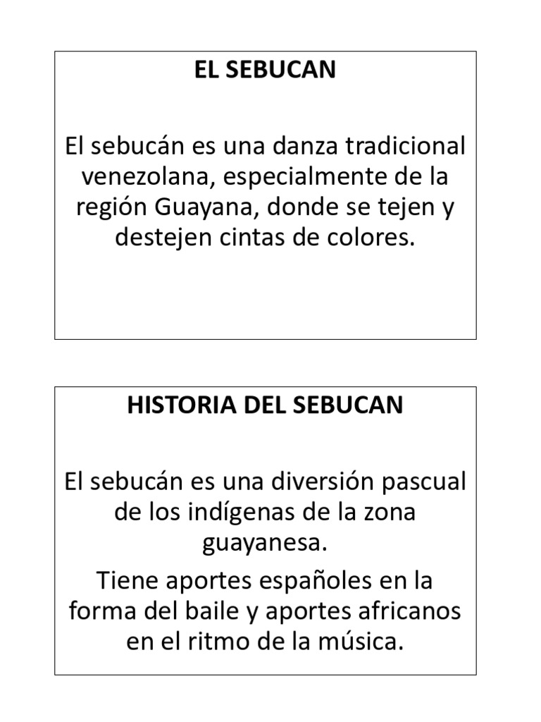 Danza Tradicional Venezolana: Sebucán | PDF
