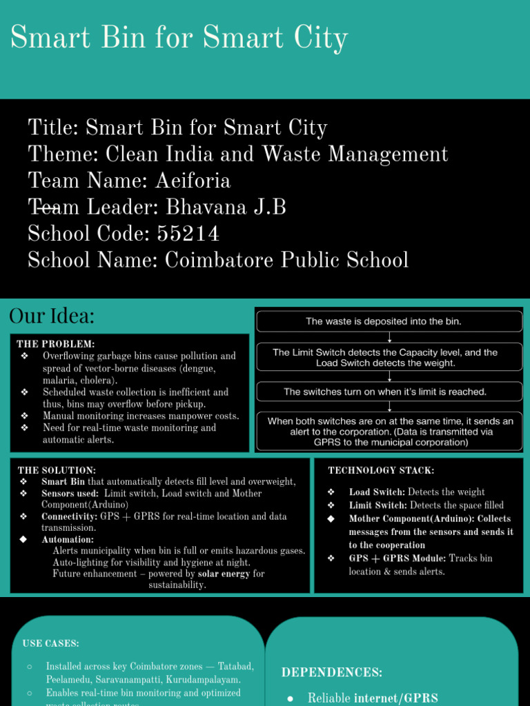 Problem Statement - Smart Bin | PDF | Waste | Sustainability