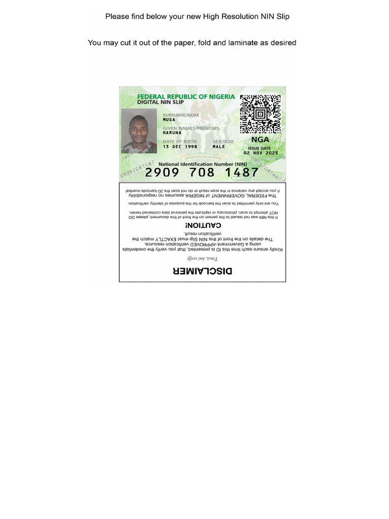 Haruna Musa Premium Slip | PDF