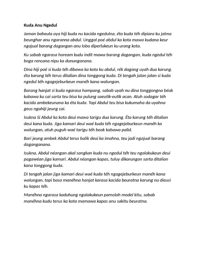 Dongeng Sunda Kelas 7 | PDF