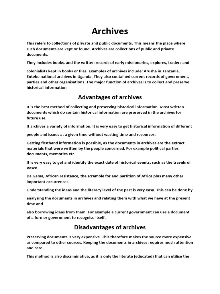 Revised Archives meaning | PDF | Oral Tradition | Tanzania