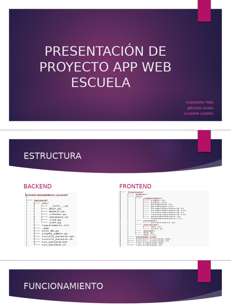 Presentación de Proyecto App Web Escuela-1 | PDF
