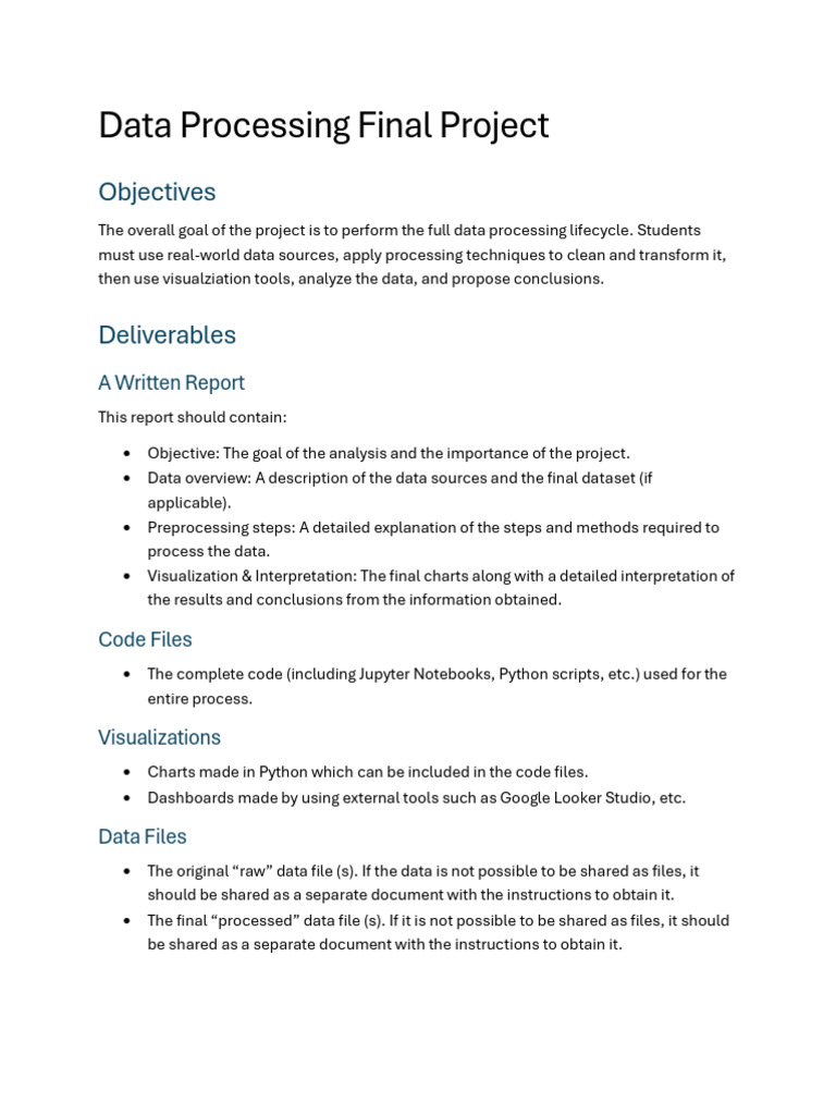 Data Processing Project Overview | PDF | Data | Computing