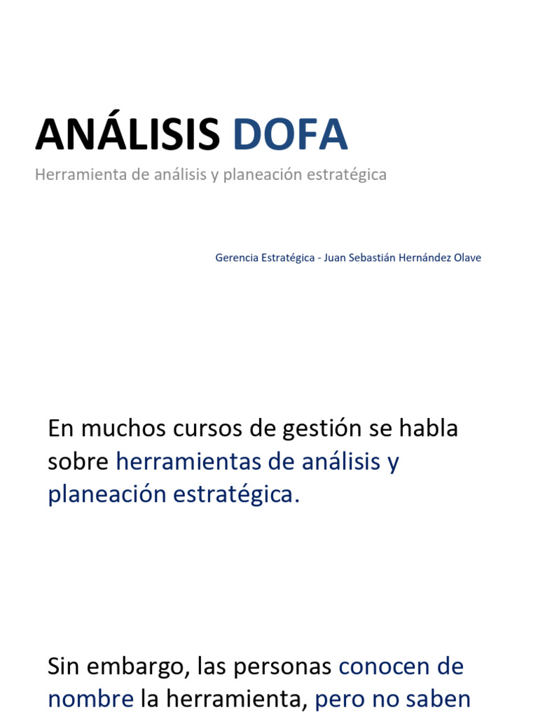 Análisis DOFA | PDF | Análisis FODA
