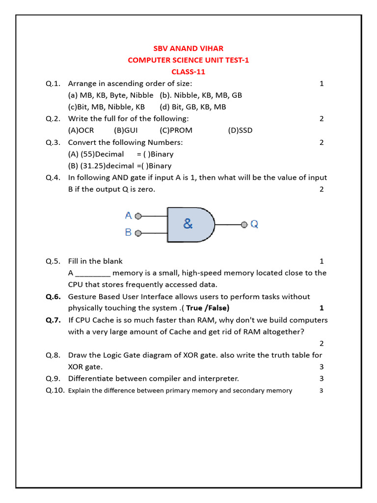 Cs Unit Test - 11 | PDF