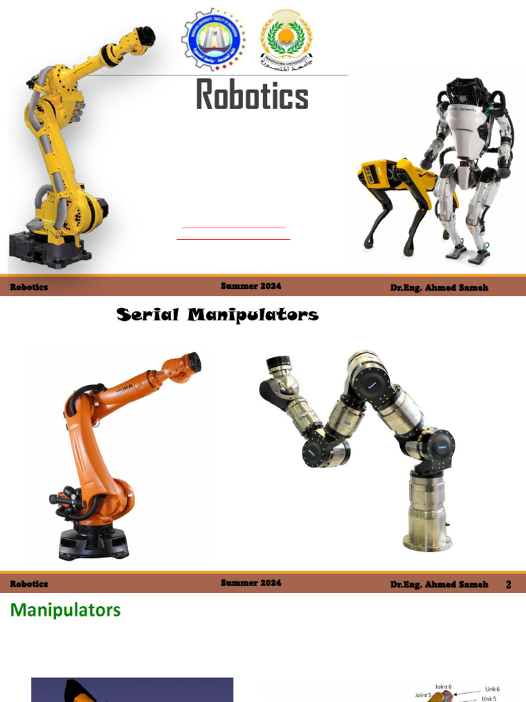 Lecture 2 Serial Manipulators Kinematics | PDF | Automation | Mechanics