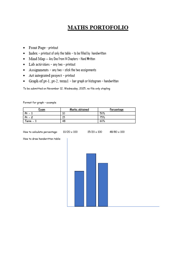 Maths Portfolio Submission Guidelines | PDF