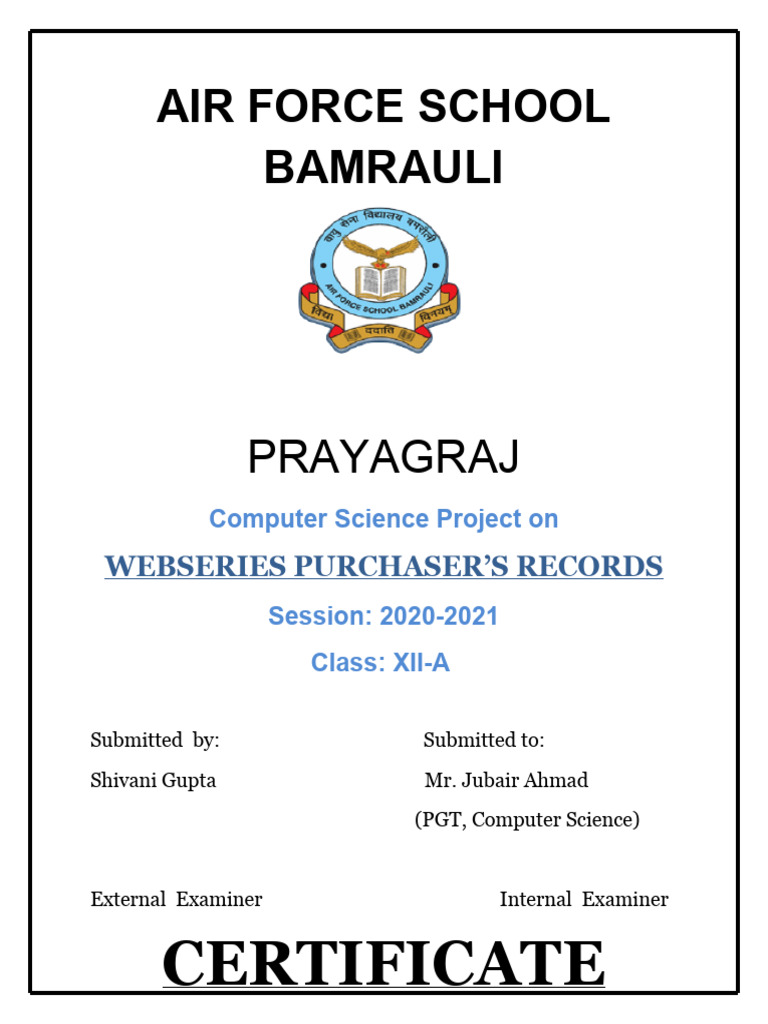 Computer Science Project | PDF | Computing