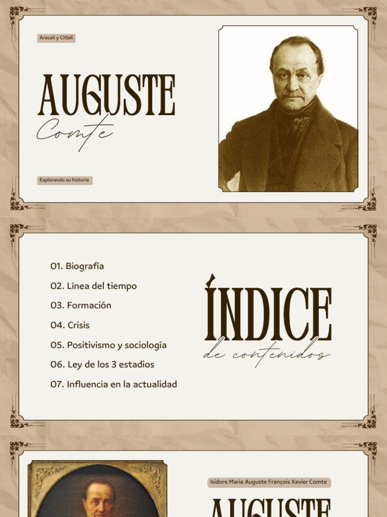 Biografía y legado de Auguste Comte | PDF | Positivismo | Sociología
