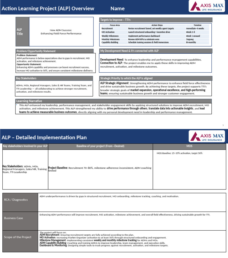 Action Learning Project Template | PDF | Economies | Business