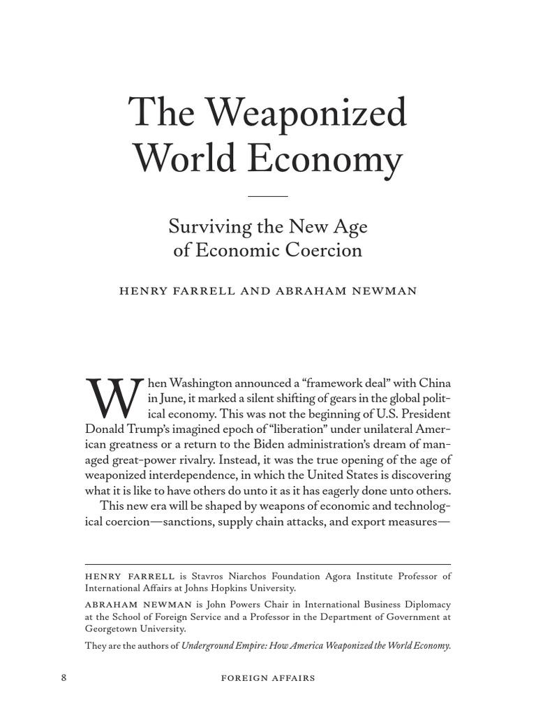 Weaponized Interdependence Explained | PDF | Cryptocurrency | China