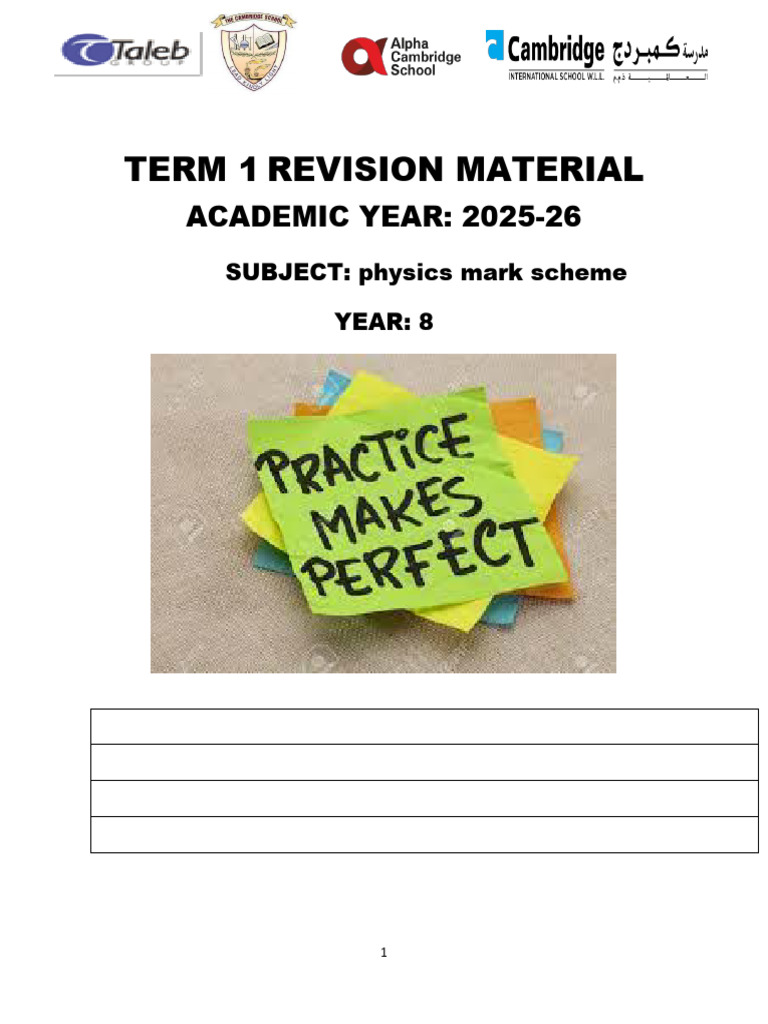 Ay25 26_year 8 Physics Rm Ms | PDF | Gases | Force