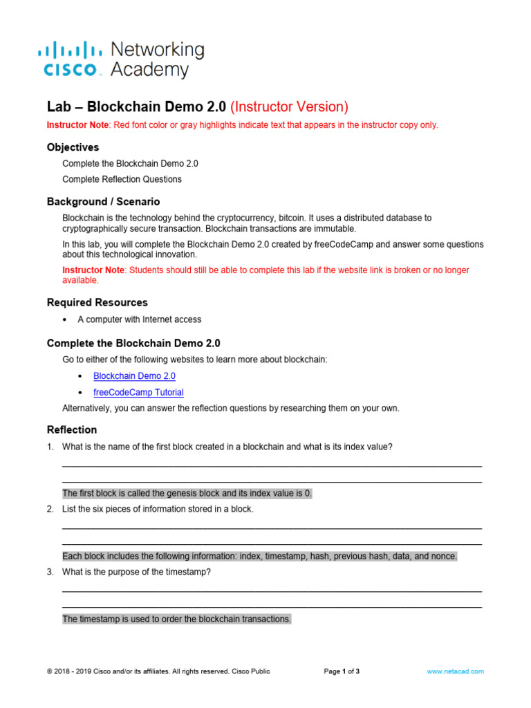 6.3.2.7 Lab - Blockchain Demo 2.0 - ILM | PDF | Computing
