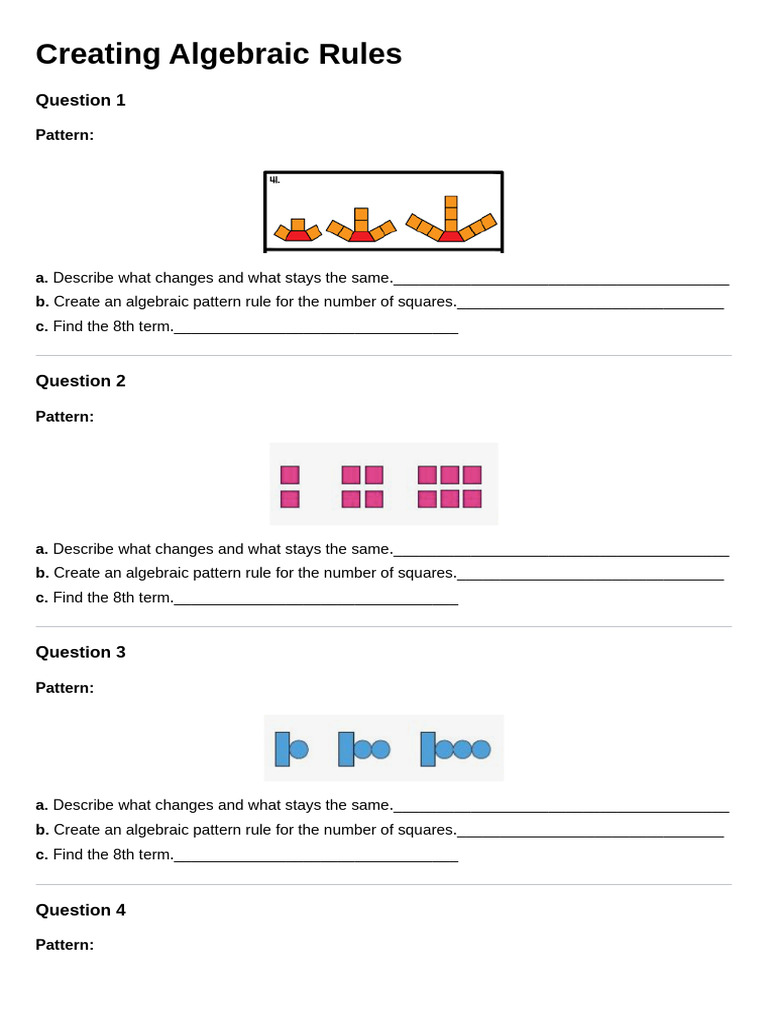 Creating Algebraic Rules | PDF