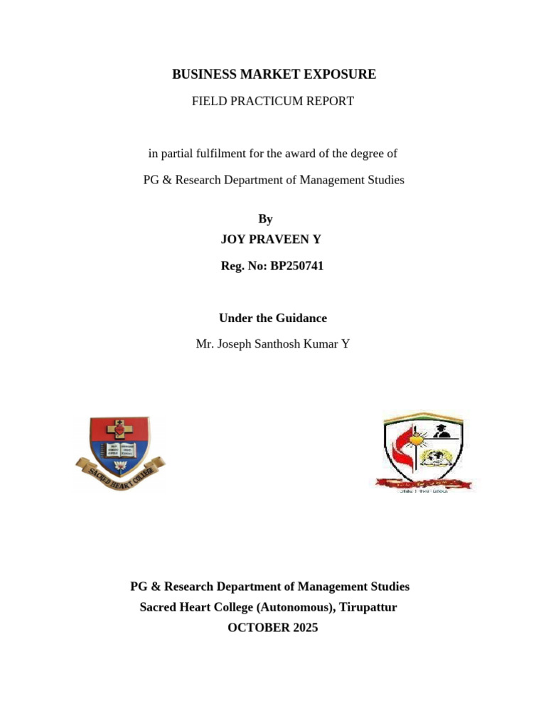 Final Field Practicum Report (1) bbjjj4j4jk5k | PDF | Retail | Empathy