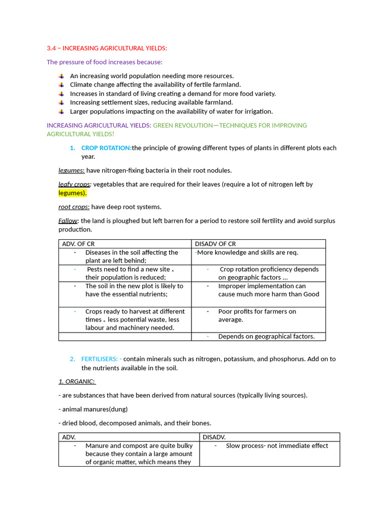 3.4 EMS IGCSE NOTES | PDF | Crop Rotation | Agriculture