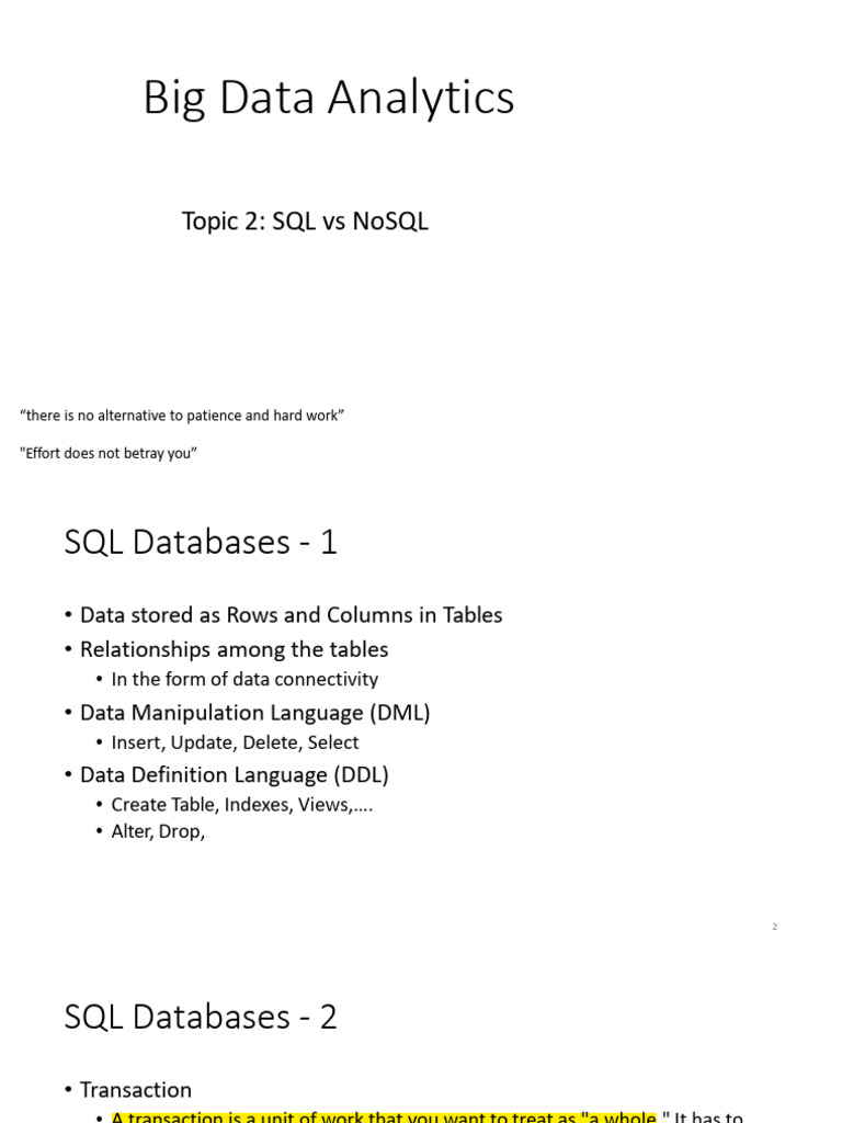 2-SQL vs NoSQL | PDF | No Sql | Disk Storage