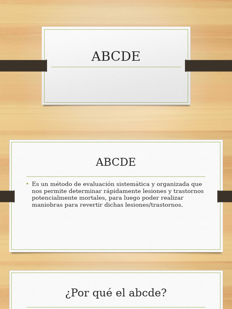 Método ABCDE para Evaluación Médica | PDF | Herida | Especialidades Medicas