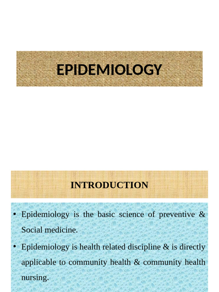 Epidemiology PPT For BPT | PDF | Cohort Study | Epidemiology