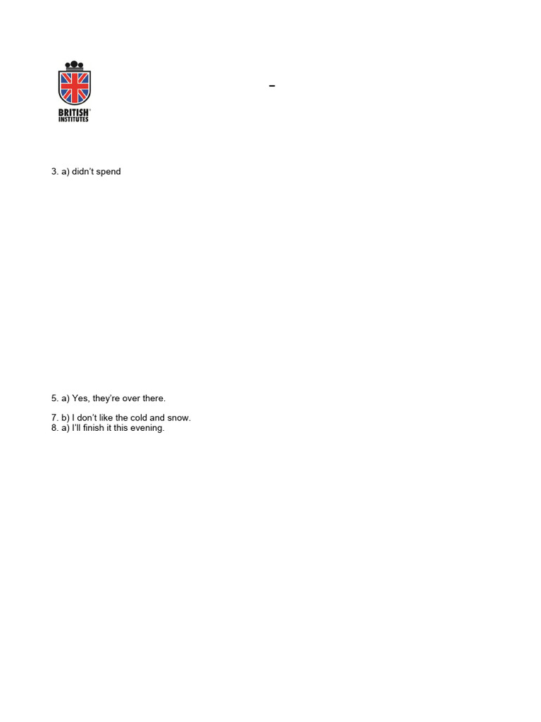 A1 - Mock Answer Key & Listening Script B | PDF