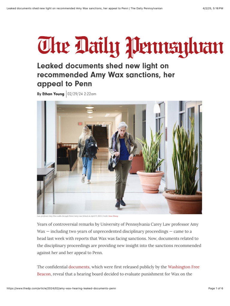 Amy Wax Sanctions Appeal Insights | PDF | Academic Freedom | Justice