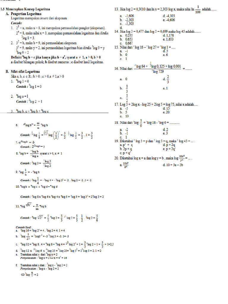 Soal Logaritma | PDF