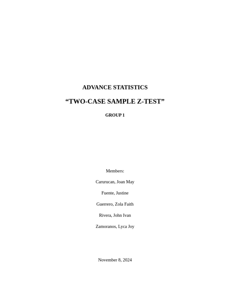 Two-Case Sample Z-Test Explained | PDF | Statistics | Null Hypothesis