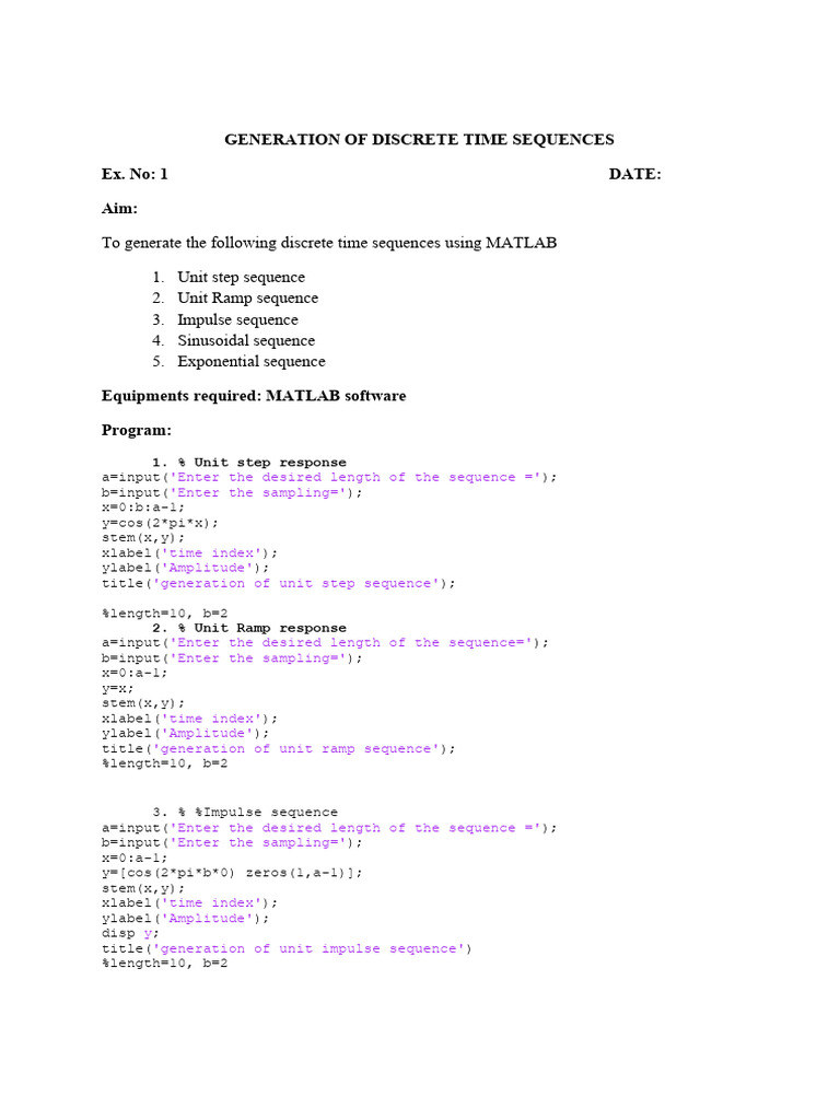 Expt#1 DSP | PDF