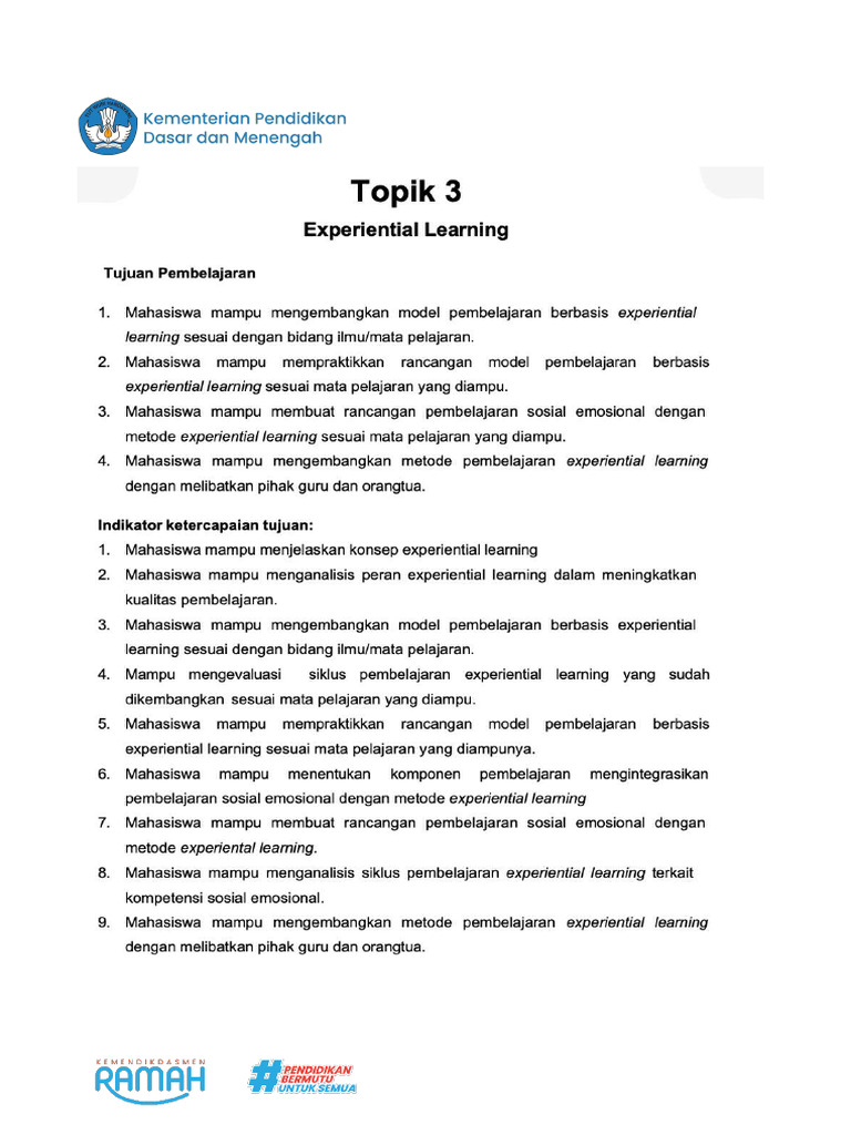 Pengantar Experiential Learning | PDF