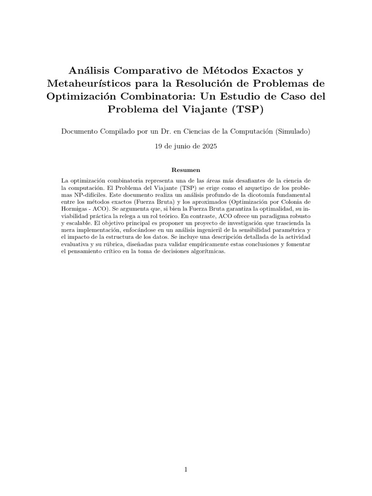 Actividad Evaluacion TSPLIB | PDF | Teoría de la complejidad computacional | Optimización Matemática