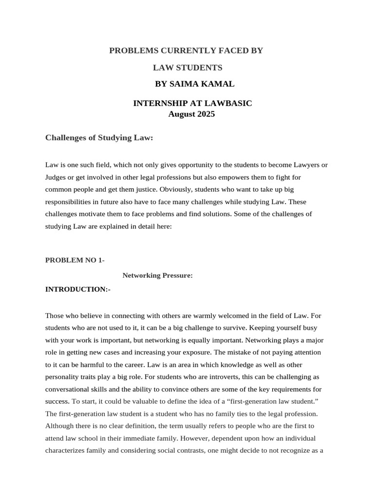 Challenges Faced by Law Students | PDF | Lawyer | Experience