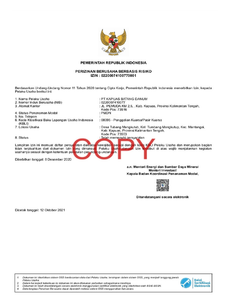 Izin IUP OP OSS PT KBD - PDF - 20251105 - 130957 - 0000 | PDF
