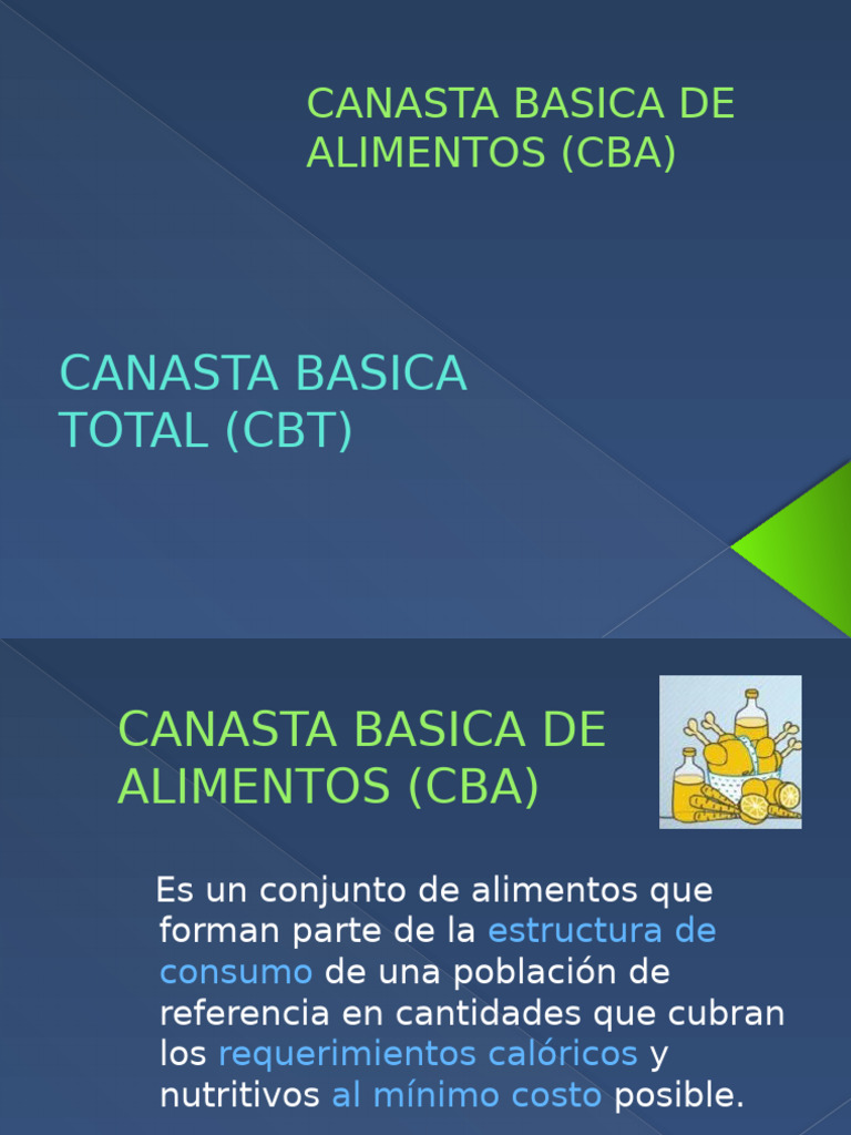 PPT CANASTA - MÉTODO DE LP Y LI 2021(3) | PDF | Caloría | Alimentos