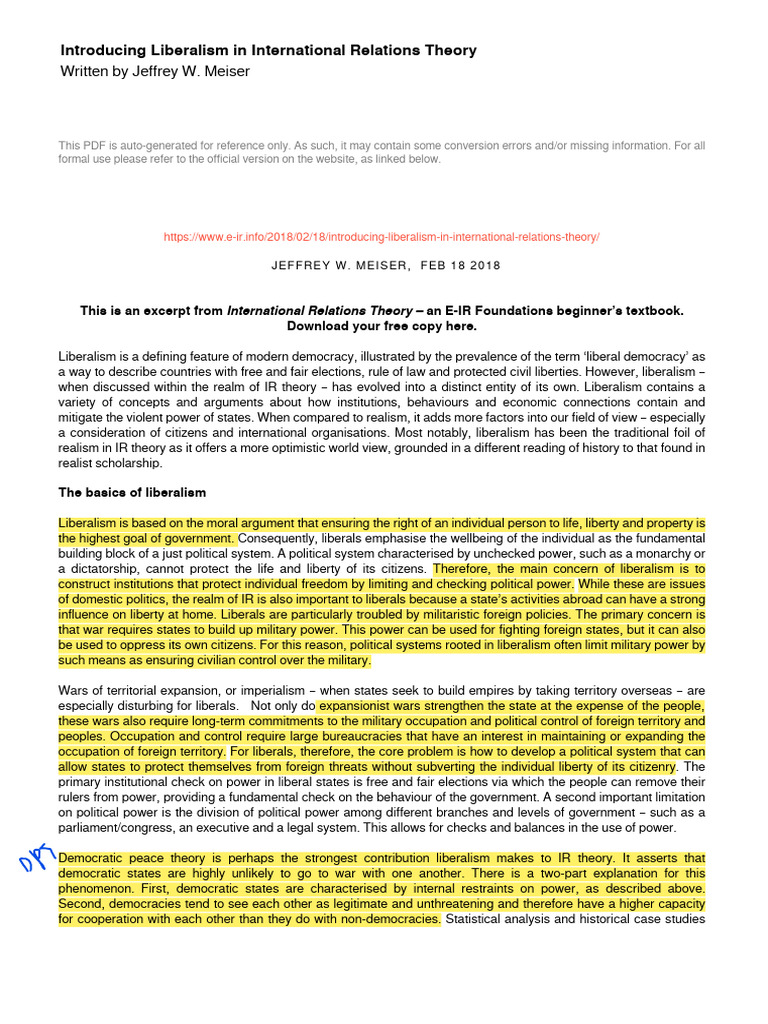 Liberalism-in-International-Relations-Theory[1] | PDF | Liberalism ...