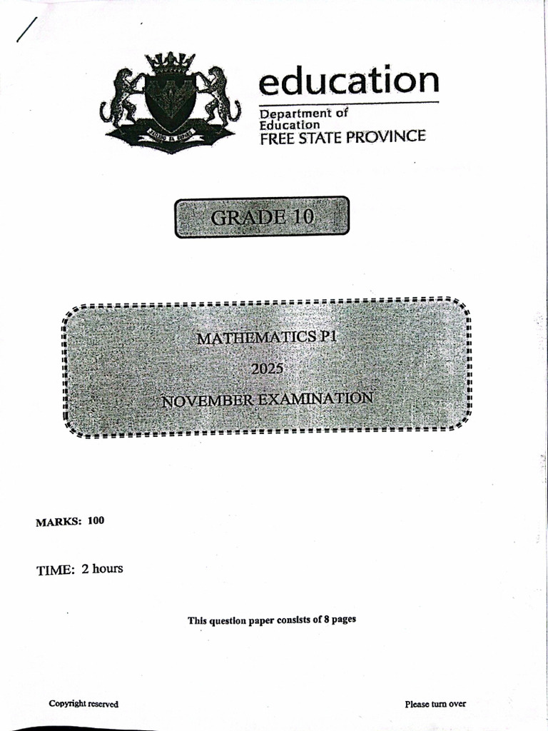 Maths P1 Grade 10 2025 | PDF