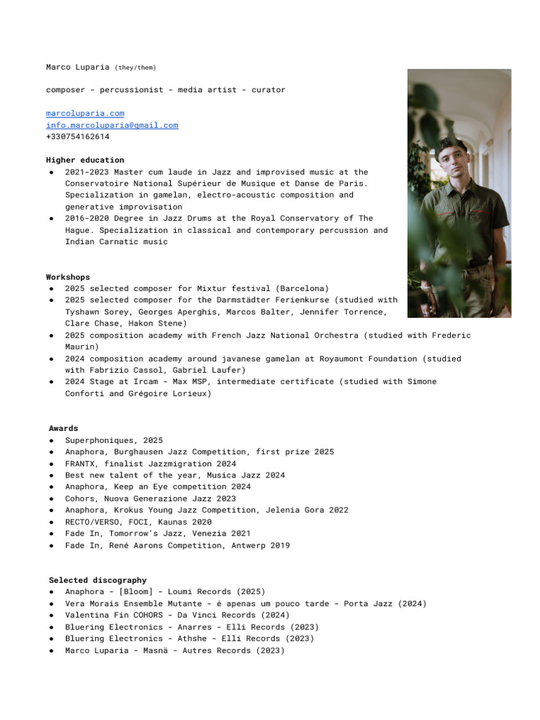 Long CV Eng 2025 | PDF | Music Technology | Musicology