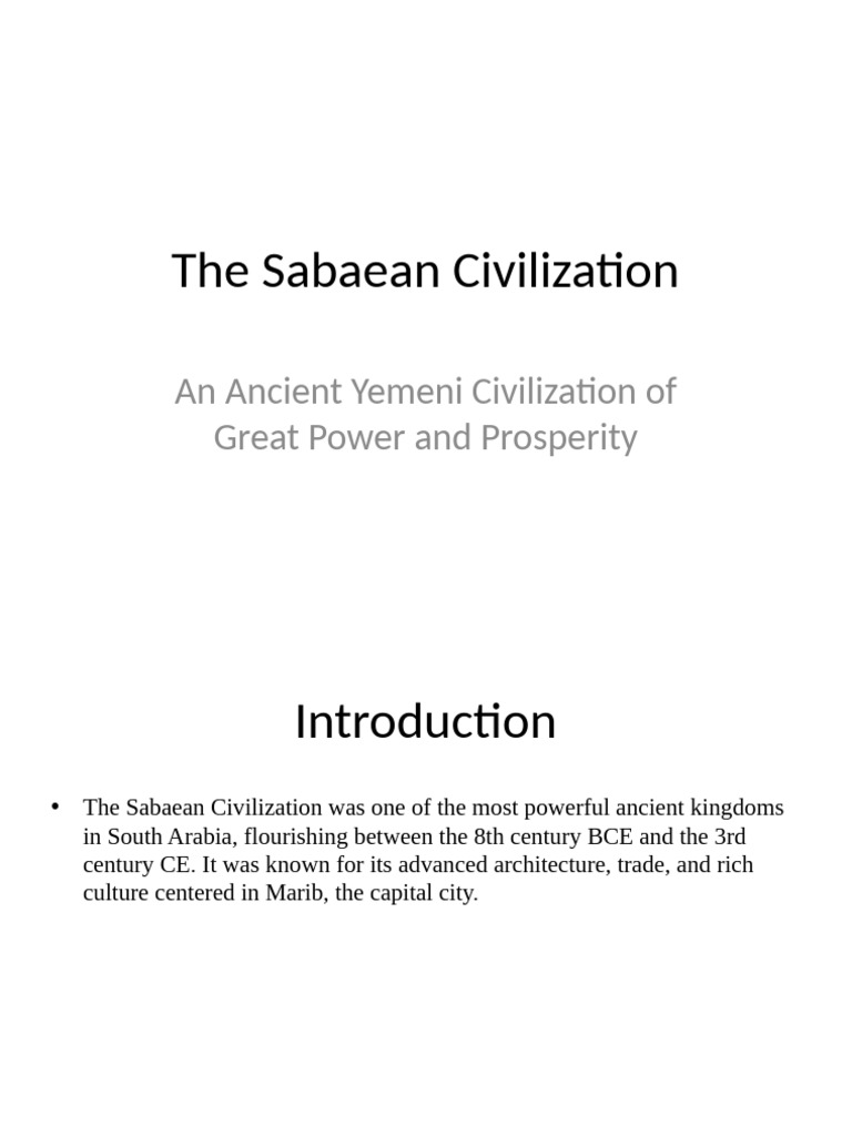 Sabaean Civilization: Power and Prosperity | PDF