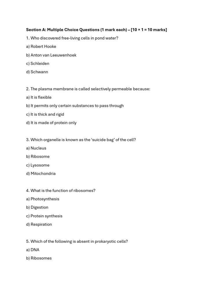 Cbse Class 9 Bio | PDF | Cell (Biology) | Organelle