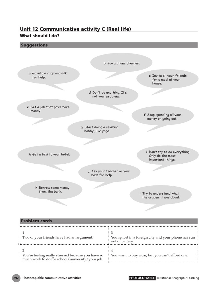 Communicative Activity 12C - What Should I Do | PDF