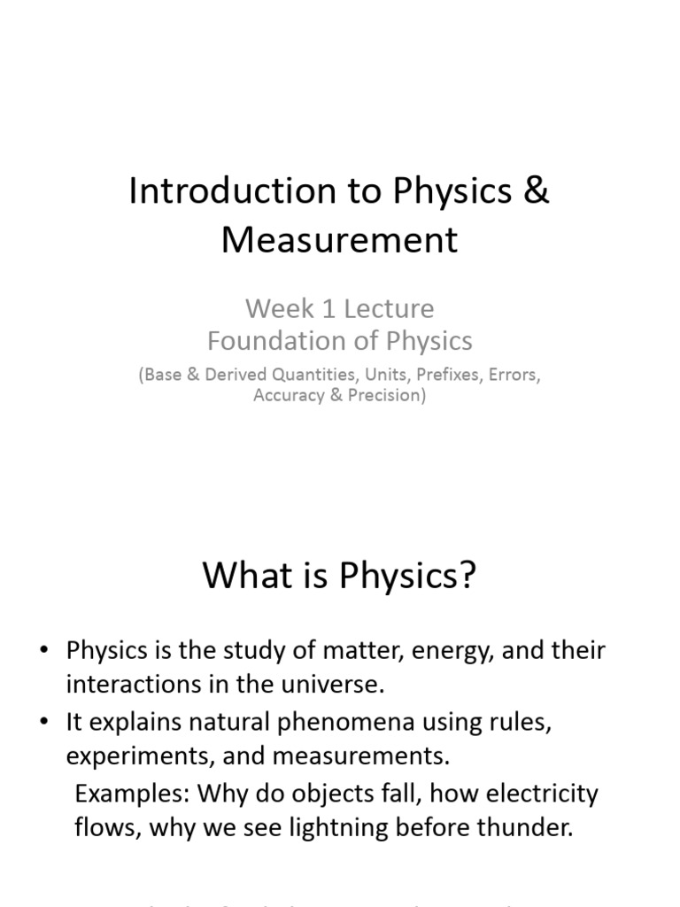 Introduction To Physics and Measurement | PDF | Significant Figures ...