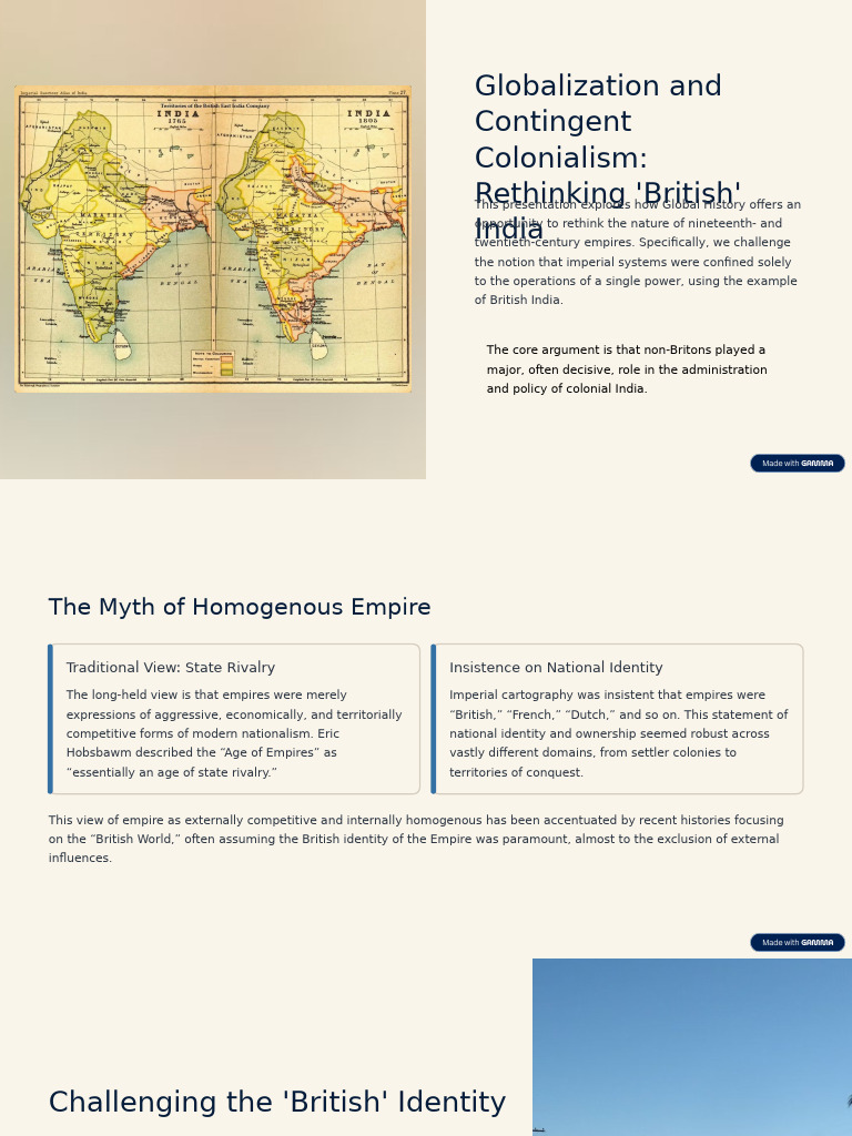 Globalization and Contingent Colonialism Rethinking British India (1 ...