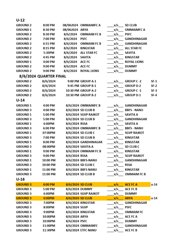 8 June Schedule-1 | PDF