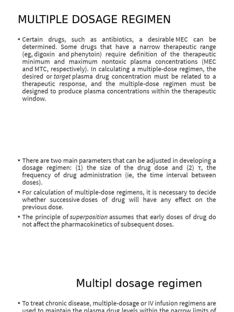 Optimizing Multiple Dosage Regimens | PDF