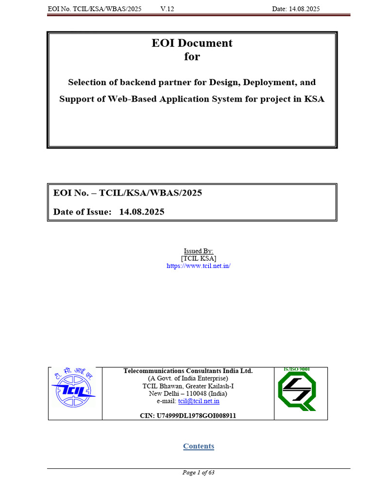 EOI Document For | PDF | Damages | Consortium
