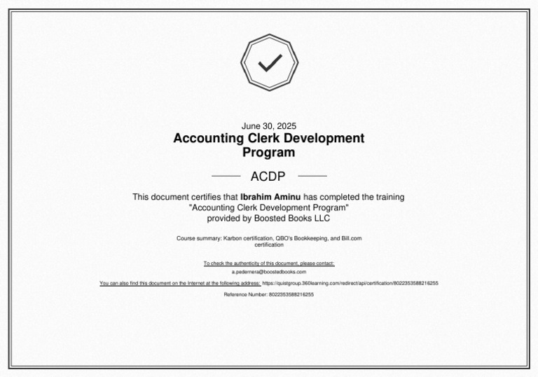 Accounting Clerk Development Program | PDF