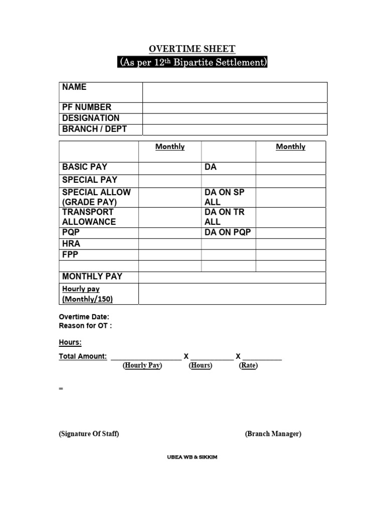 Overtime Format | PDF