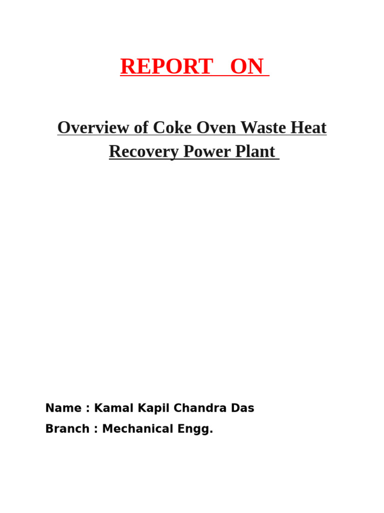 New Report On WHRB | PDF | Boiler | Ion Exchange