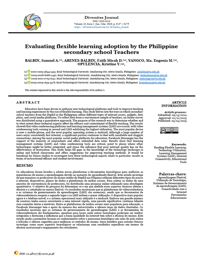 Evaluating Flexible Learning Adoption | PDF | Educational Technology ...