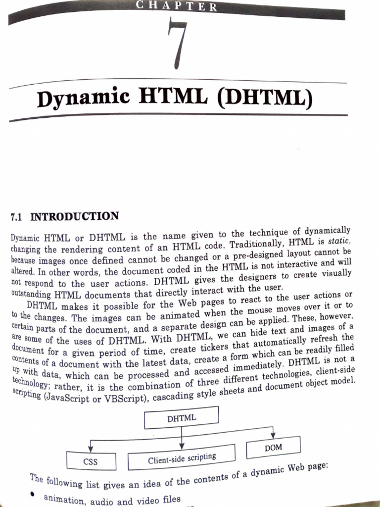 Web Technology Unit IV | PDF | Dynamic Html | Html Element