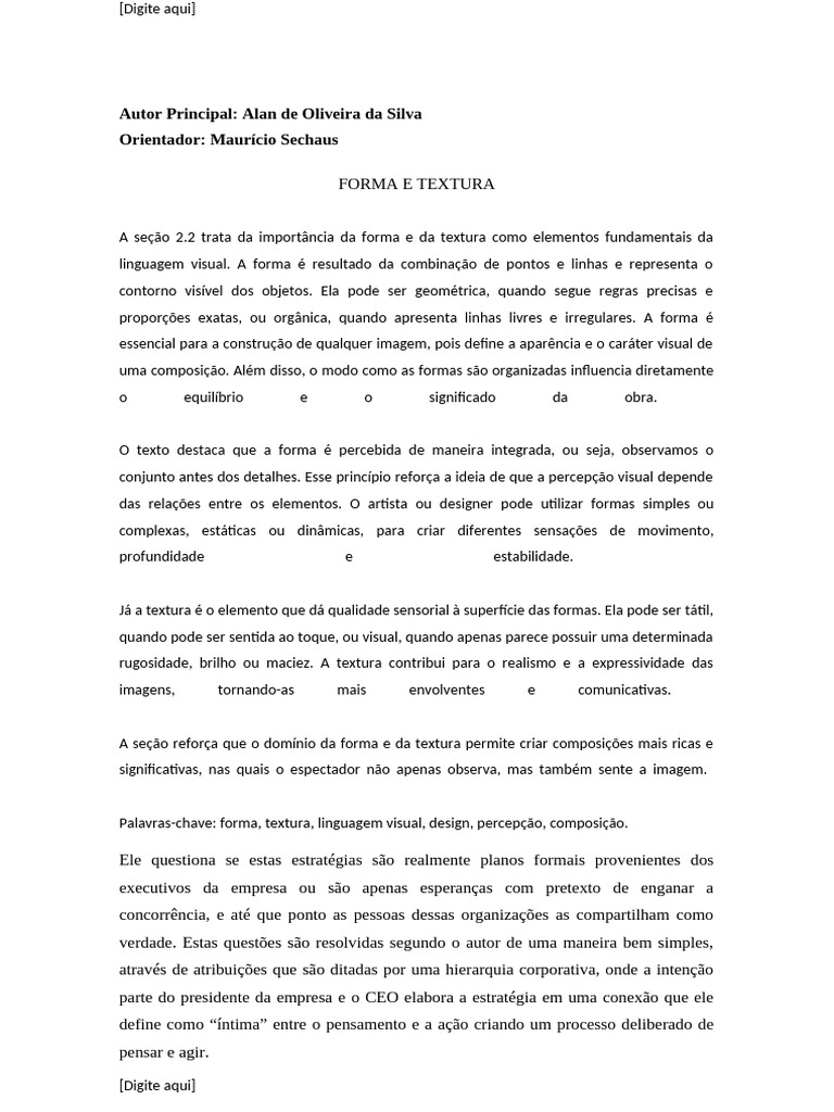 Forma e Textura na Linguagem Visual | PDF | Imagem | Pensamento